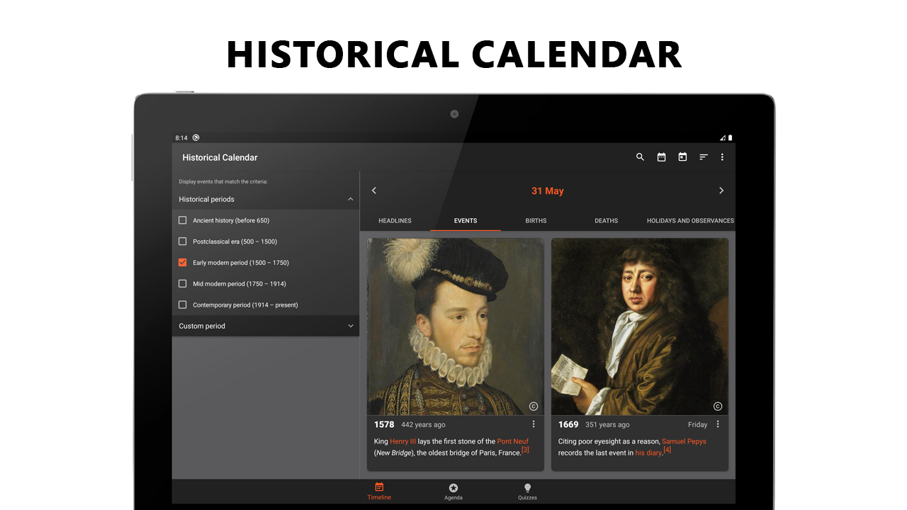 Historical Calendar MOD APK 5.8.11 (Premium Unlocked) for Android